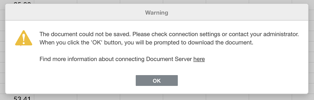 Onlyoffice Error When Trying To Open And Edit Any Office File A Warning Message The Document